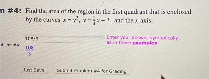Solved \#4: Find the area of the region in the first | Chegg.com