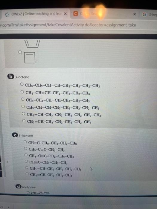 Solved 3-octene | Chegg.com