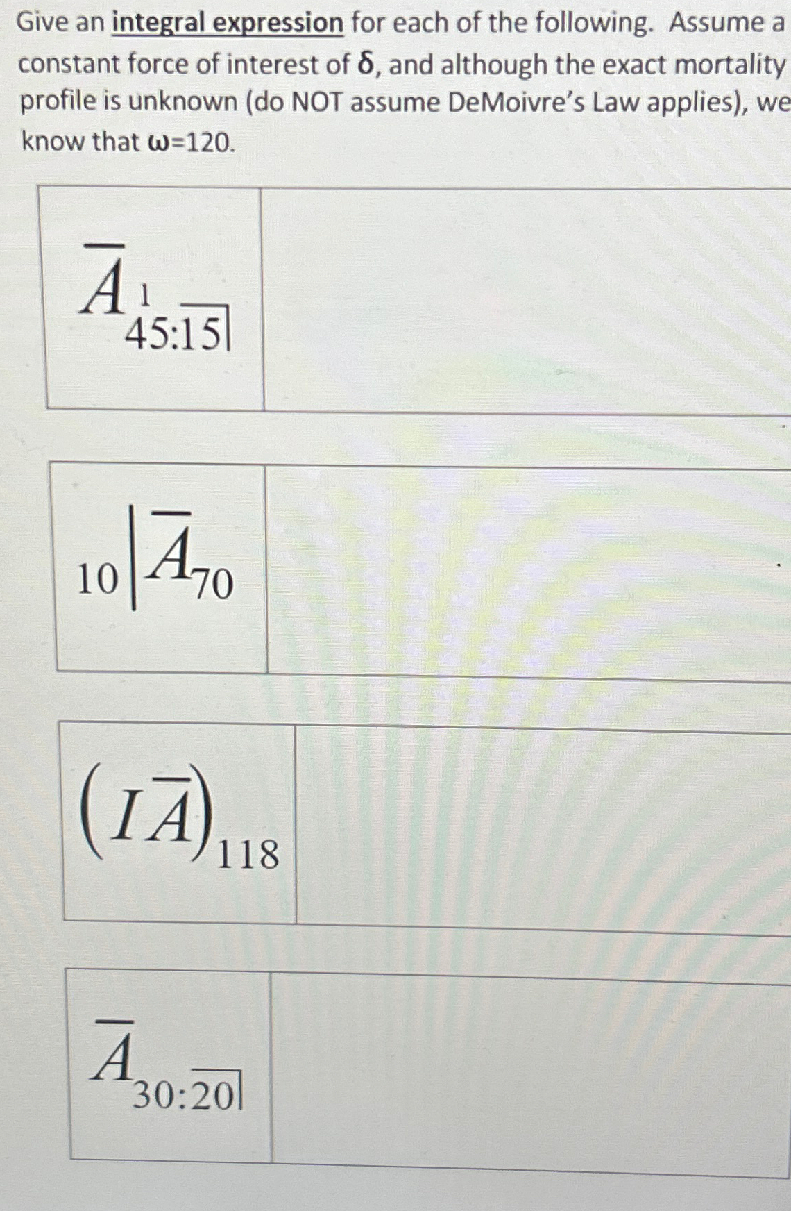 Solved Give an integral expression for each of the | Chegg.com