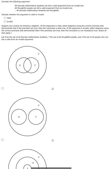 Solved Consider the following argument. All discrete | Chegg.com Solved Consider the following argument. All discrete | Chegg.com