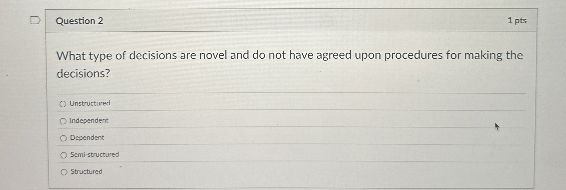 Solved Question 2What type of decisions are novel and do not | Chegg.com