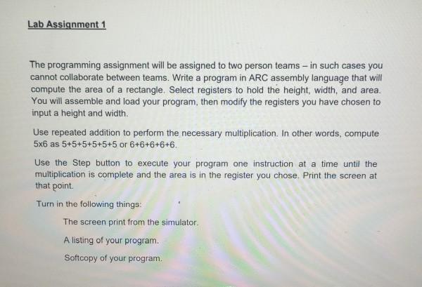 Solved Lab Assignment 1 The programming assignment will be | Chegg.com
