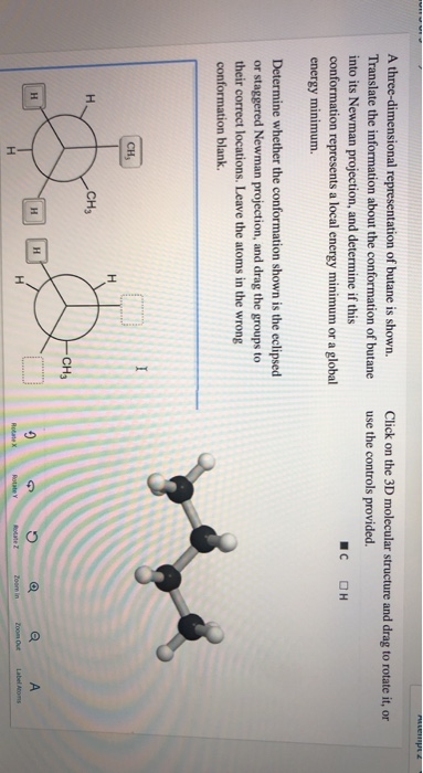 Solved A three-dimensional representation of butane is | Chegg.com