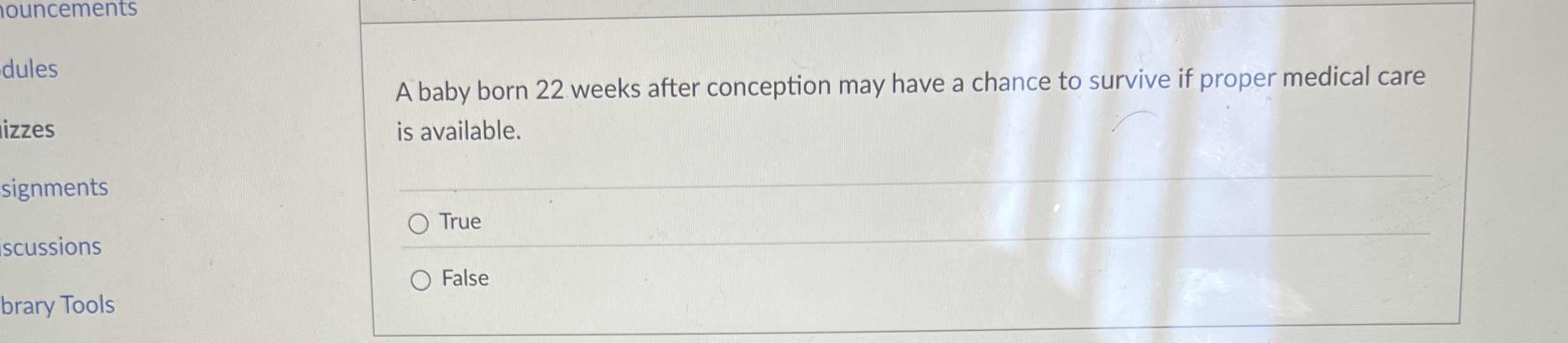 Solved A baby born 22 ﻿weeks after conception may have a | Chegg.com