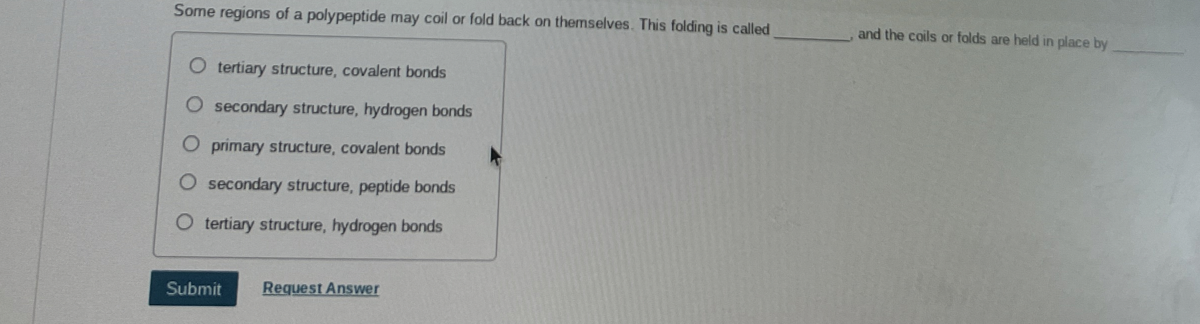 Solved Some regions of a polypeptide may coil or fold back | Chegg.com
