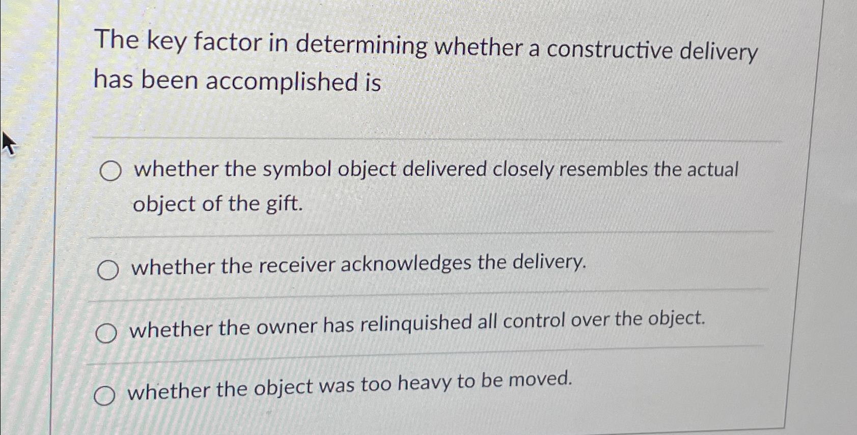 Solved The key factor in determining whether a constructive | Chegg.com