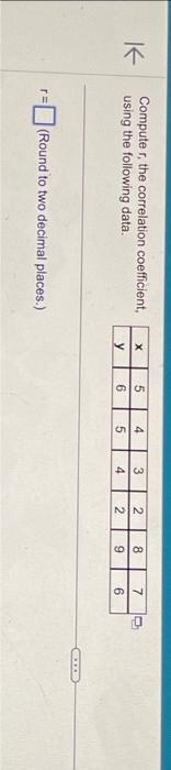 Solved K Computer, the correlation coefficient, using the | Chegg.com
