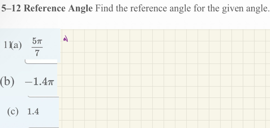 Solved 5-12 ﻿Reference Angle Find the reference angle for | Chegg.com