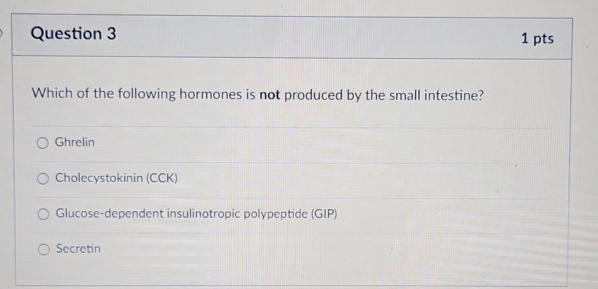 Solved Question 31 ﻿ptsWhich of the following hormones is | Chegg.com