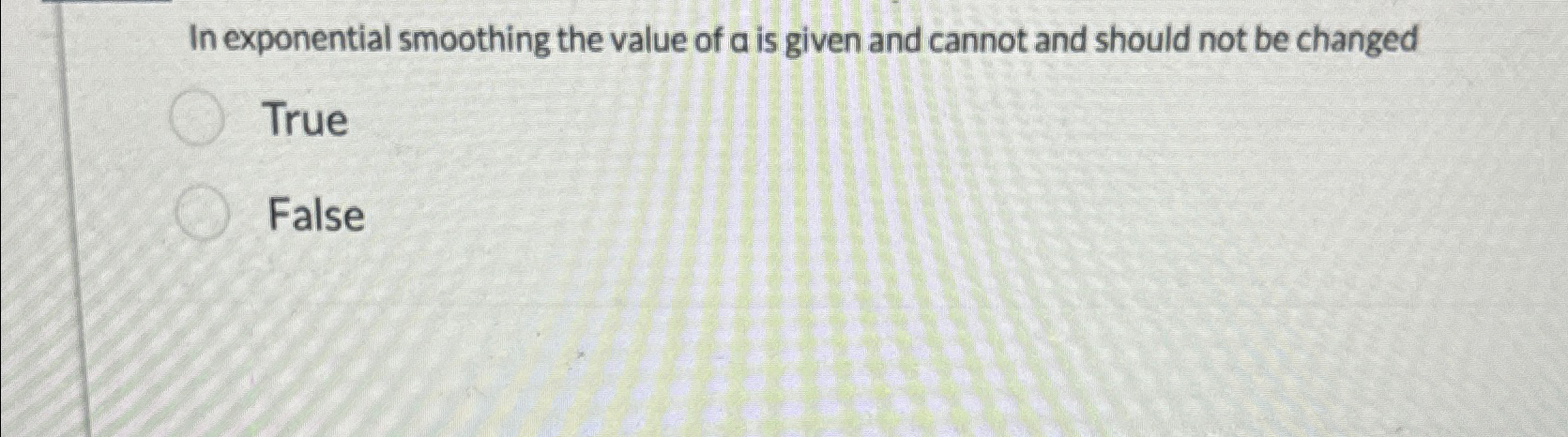 Solved In exponential smoothing the value of a ﻿is given and | Chegg.com