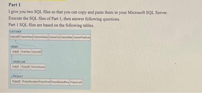 Solved Part 1 I give you two SQL files so that you can copy | Chegg.com
