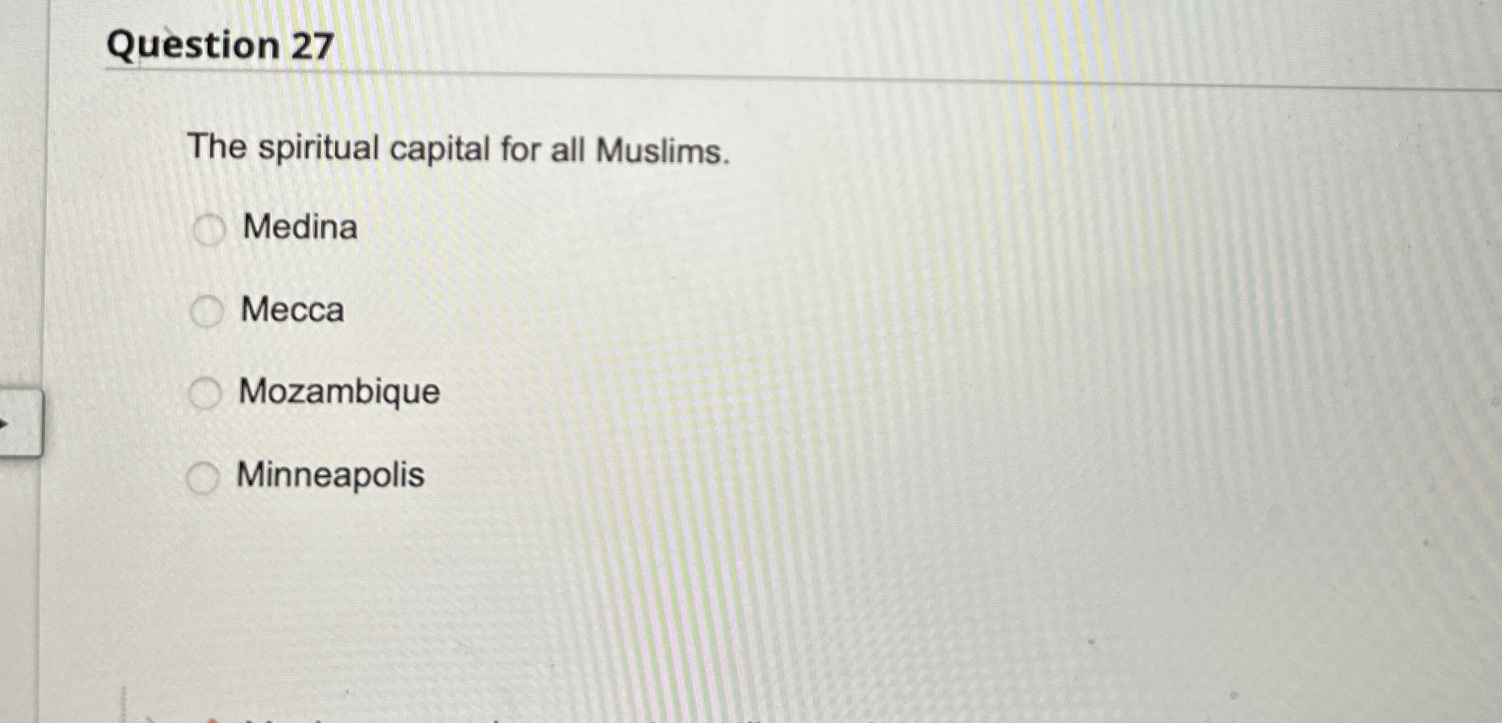Solved Question 27The spiritual capital for all | Chegg.com