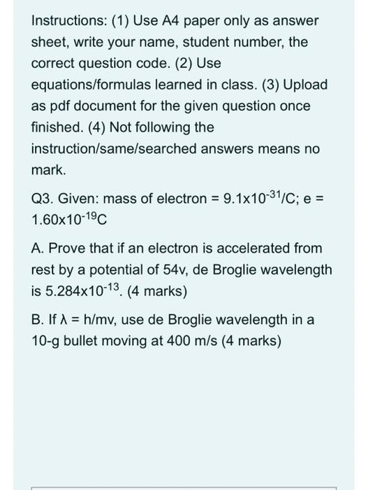 Solved Instructions: (1) Use A4 paper only as answer sheet, | Chegg.com