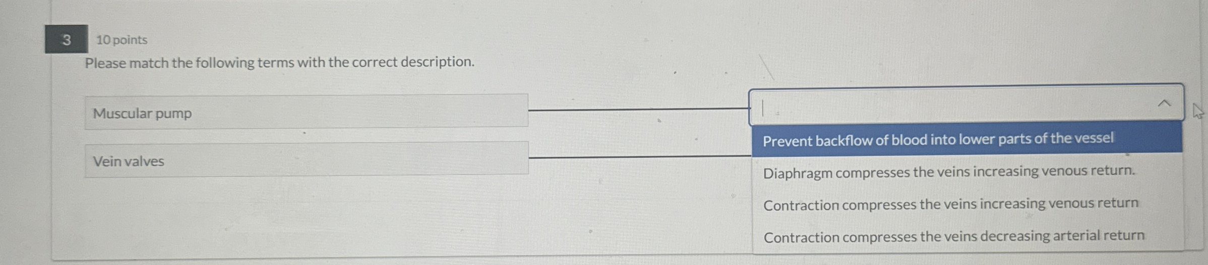 Solved 3 10 ﻿pointsPlease match the following terms with the | Chegg.com