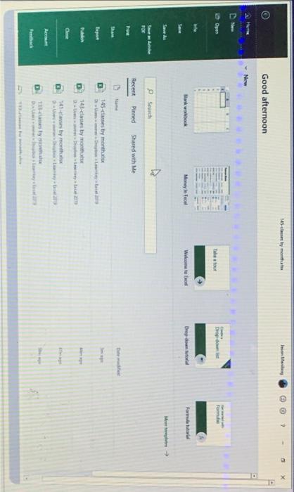 excel question, please give step by step process to | Chegg.com