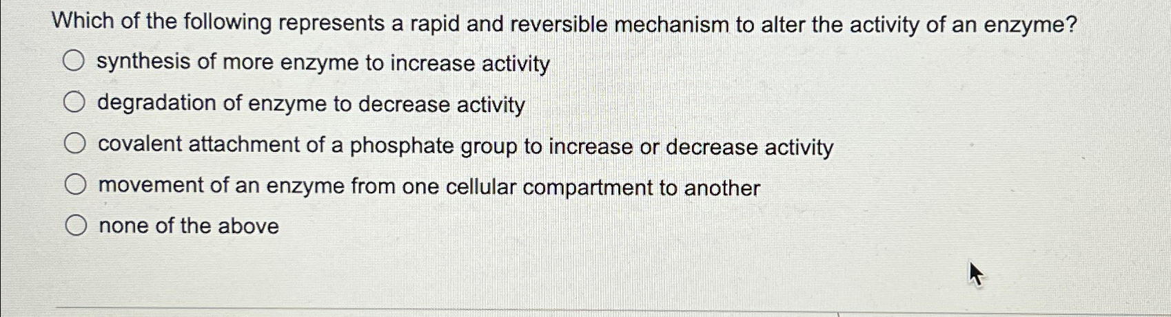 Solved Which of the following represents a rapid and | Chegg.com