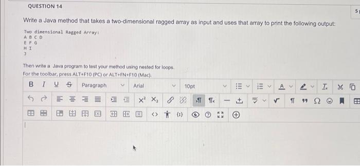 Solved QUESTION 14 5 Write a Java method that takes a | Chegg.com