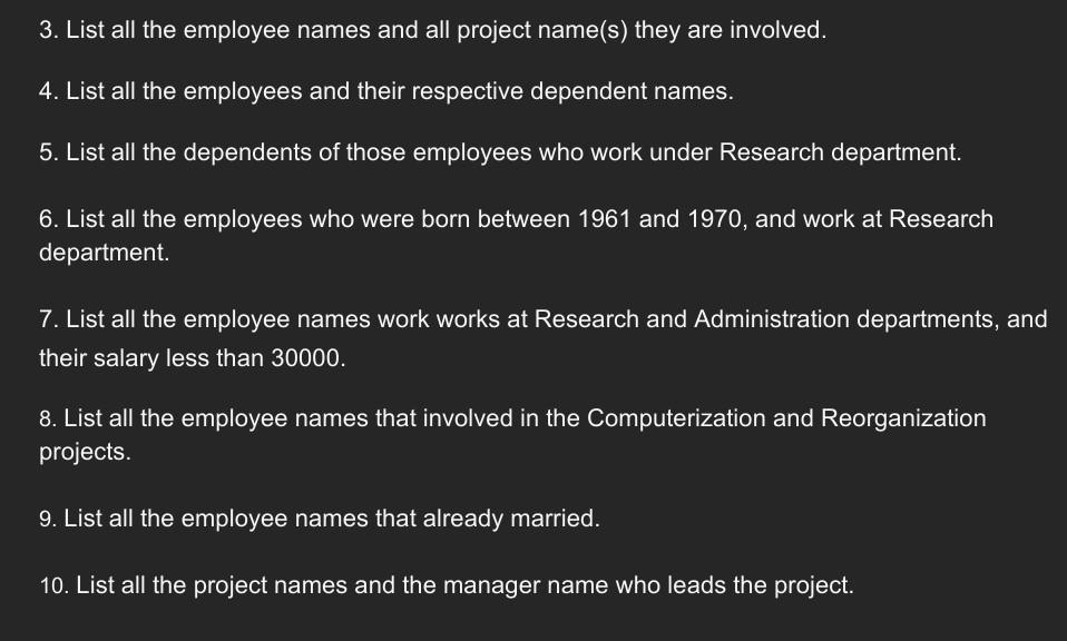 Solved EMPLOYEE DEPARTMENT DEPT_LOCATIONS WORKS ON PROJECT | Chegg.com