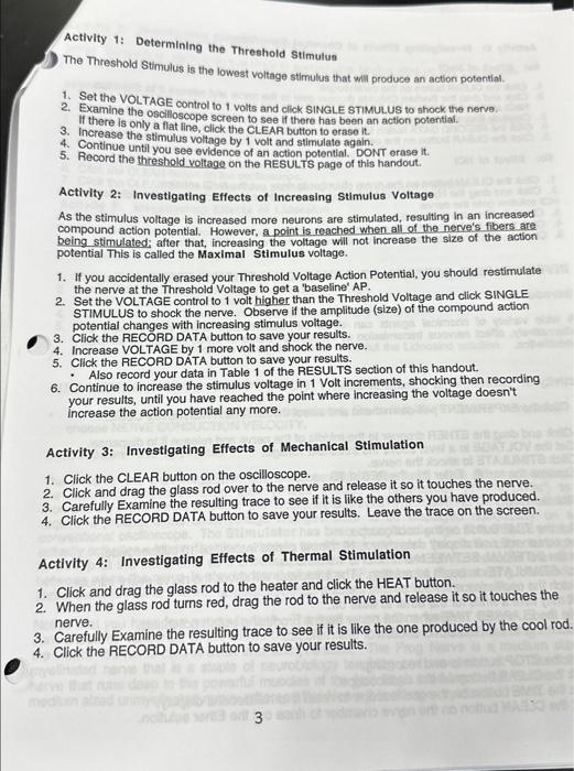Solved Activity 5: Investigating Effects of Chemical | Chegg.com