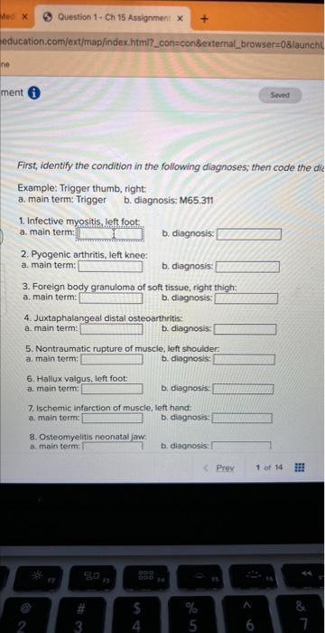 Solved First, identify the condition in the following | Chegg.com
