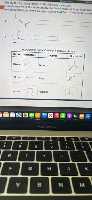 Solved Identify the functional groups in the following | Chegg.com