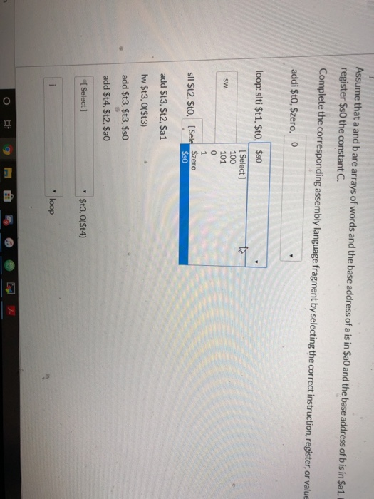 Consider the following fragment of C code: | Chegg.com