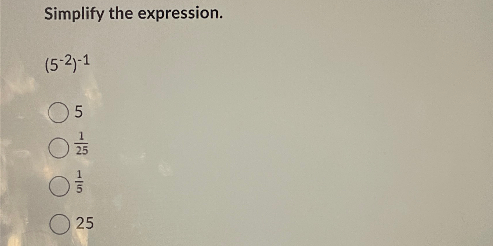 Solved Simplify the expression.(5-2)-151251525 | Chegg.com