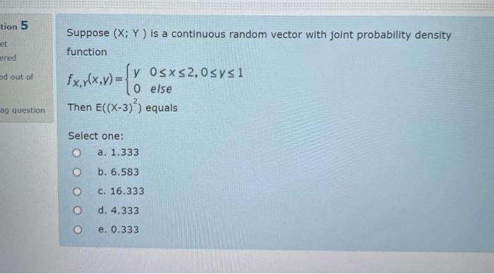 Solved tion 5 et ered Suppose (X; Y) is a continuous random | Chegg.com