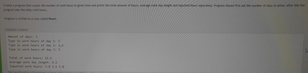 Solved Create a program that counts the number of work hours | Chegg.com