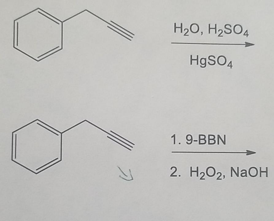 Solved H20, H2SO4 HgSO4 1. 9-BBN V 2. H2O2, NaOH | Chegg.com