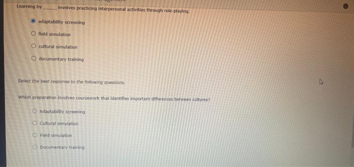 Solved Learning by involves practicing interpersonal | Chegg.com