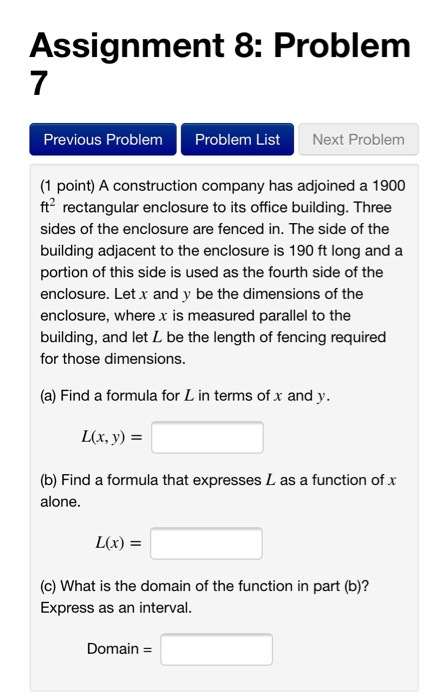 Solved Assignment 8 Problem Previous Problem Problem List
