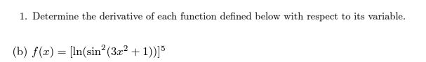 Solved Determine the derivative of each function defined | Chegg.com