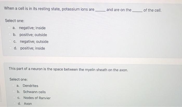 Solved When a cell is in its resting state, potassium ions | Chegg.com