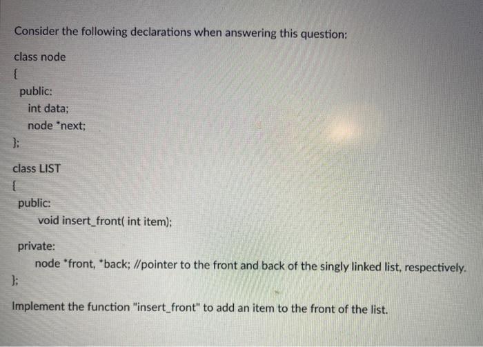 Solved Consider the following declarations when answering | Chegg.com