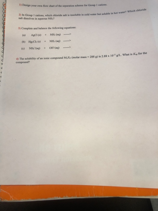 Solved Design your own flow chart of the separation scheme | Chegg.com