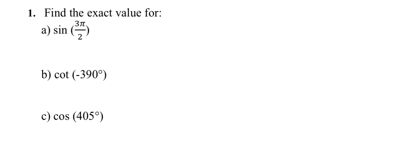 Solved Find the exact value | Chegg.com