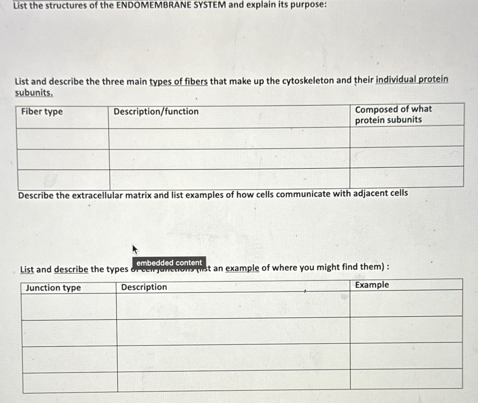 Solved List the structures of the ENDOMEMBRANE SYSTEM and | Chegg.com