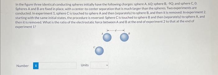 Solved In the figure three identical conducting spheres | Chegg.com