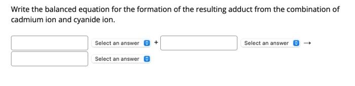 Solved Write the balanced equation for the formation of the | Chegg.com