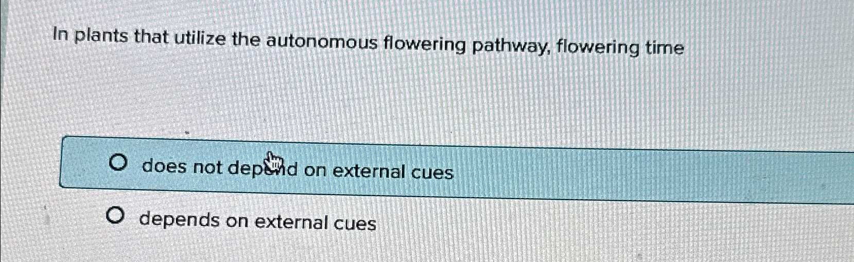 Solved In plants that utilize the autonomous flowering | Chegg.com