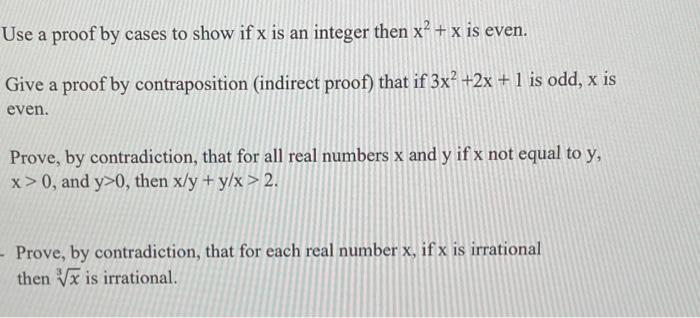 Solved Use a proof by cases to show if x is an integer then | Chegg.com