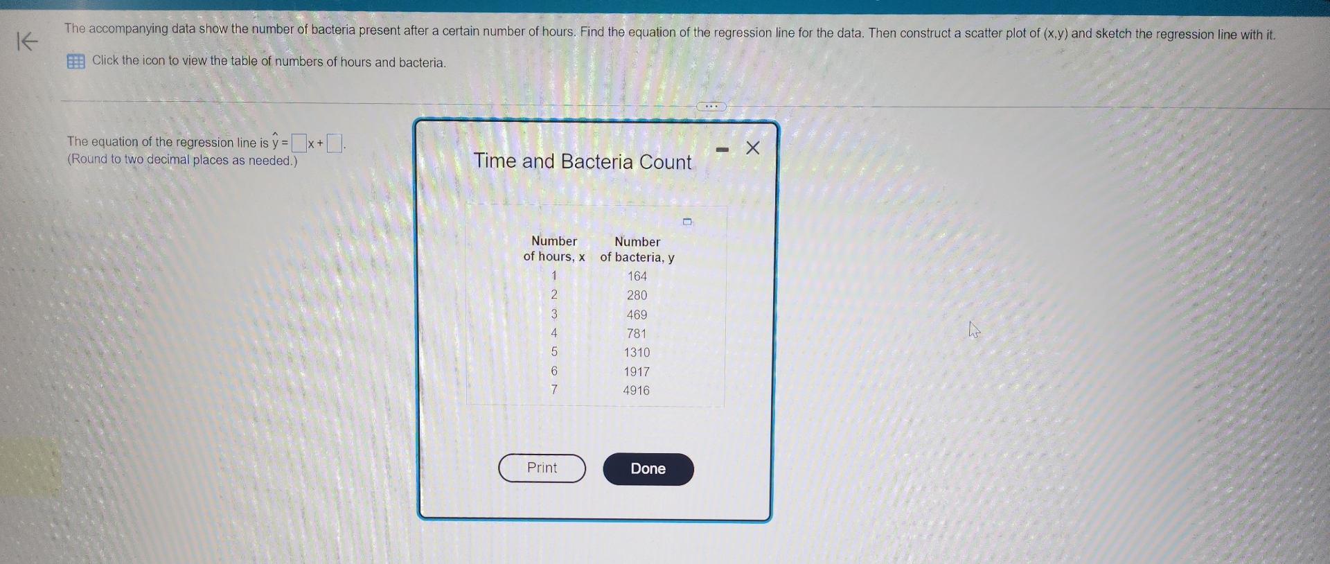 Click the icon to view the table of numbers of hours | Chegg.com