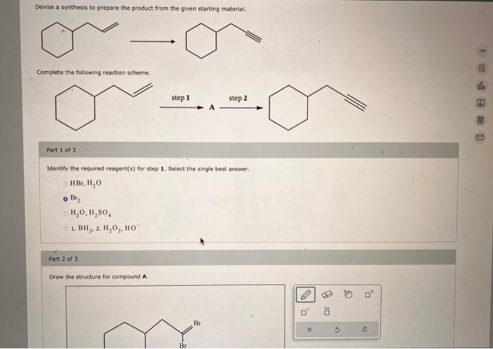 Solved Devise a synthesis to prepare the product from the | Chegg.com