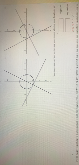 Solved Find equations for the tangent line and the normal | Chegg.com