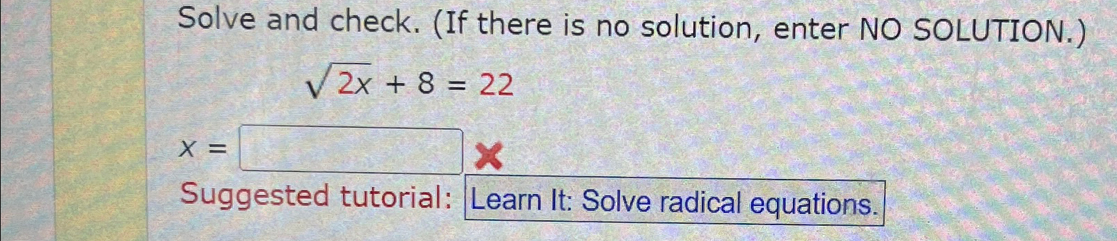 Solved Solve and check. (If there is no solution, enter NO | Chegg.com