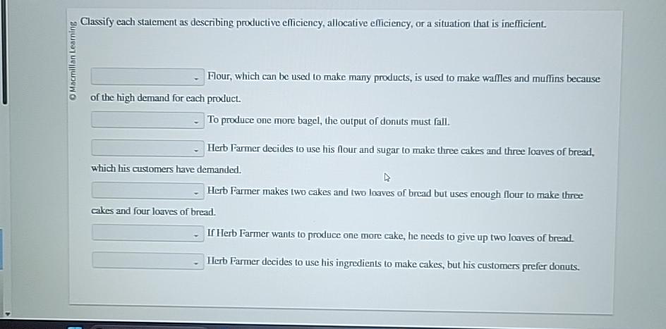 Solved Classify each staiement as describing productive | Chegg.com