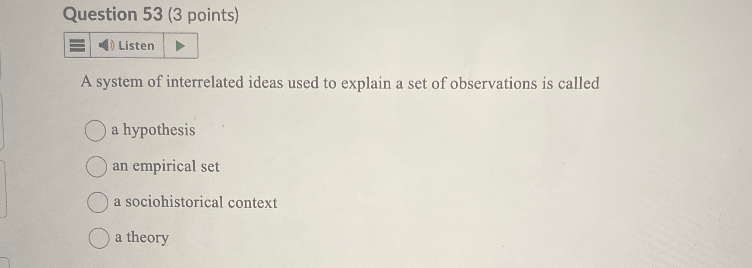 Solved Question 53 (3 ﻿points)ListenA system of interrelated | Chegg.com