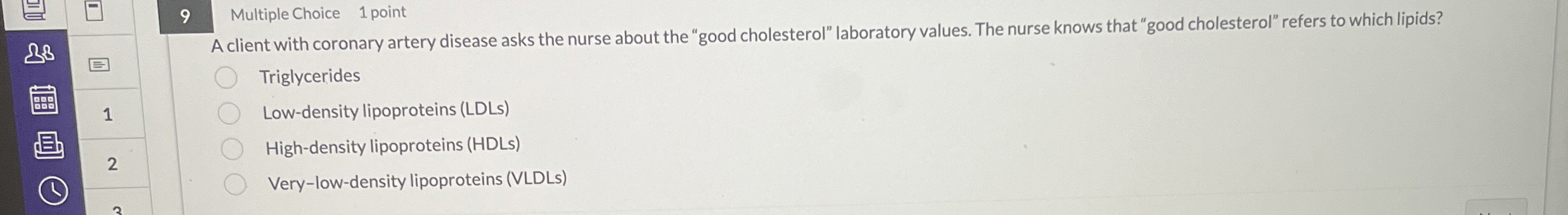 Solved 9Multiple Choice 1 ﻿pointA client with coronary | Chegg.com
