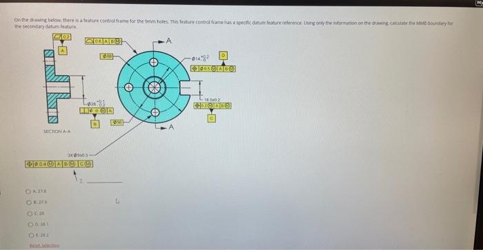 Solved the seconidary datum feature. | Chegg.com